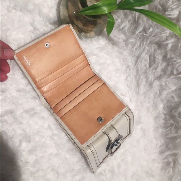 Coach | Bags | Coach Mini Wallet White Leather | Poshmark